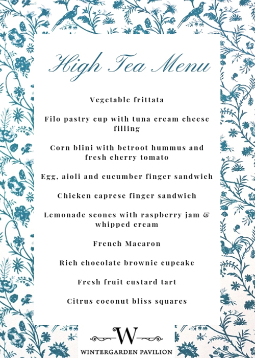 High Tea at the Pavilion - The Wintergarden Pavilion